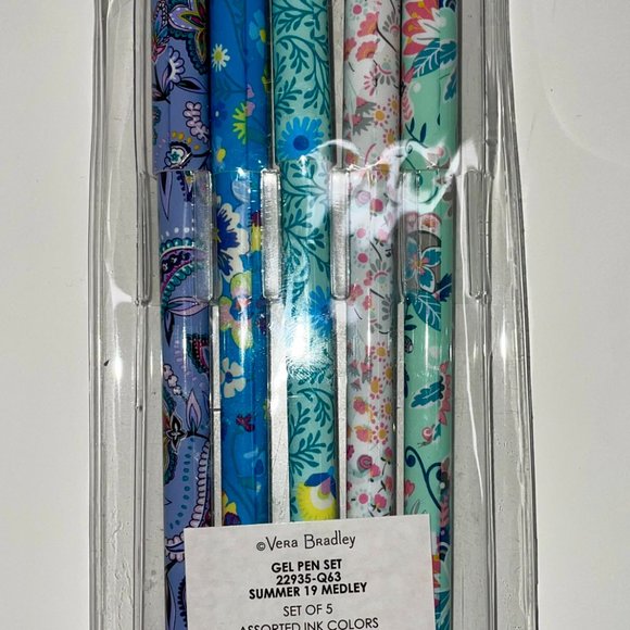 Vera Bradley | Office | Vera Bradley Gel Pen Set 5 Summer 9 Medley ...
